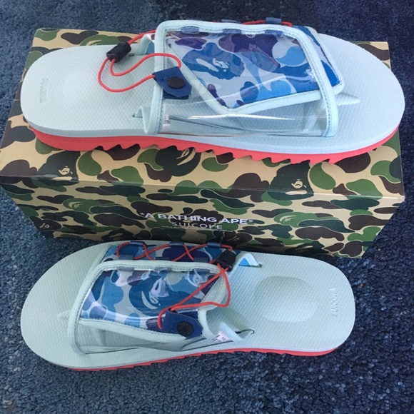 Bape | Shoes | Brand New Bape X Suicoke Blue Camo Slides Sz | Poshmark
